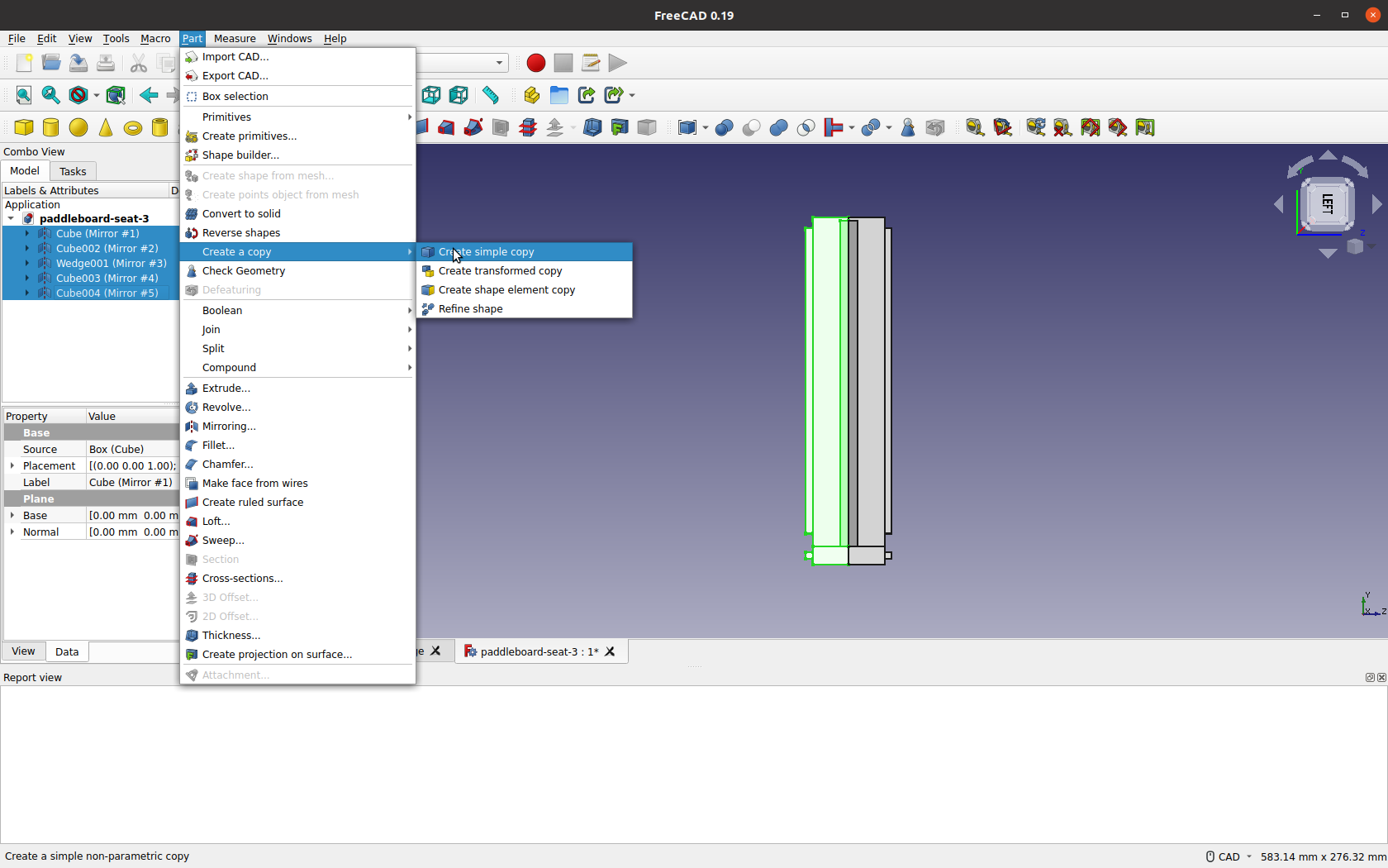 Mirror a Design in Freecad - Chalk Ridge